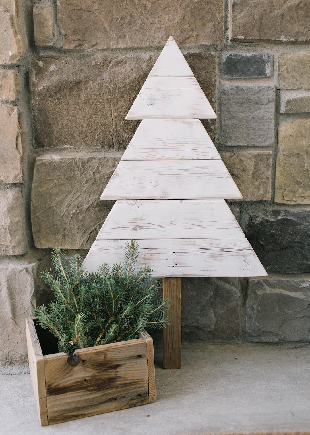Distressed White Christmas Tree - Etsy
