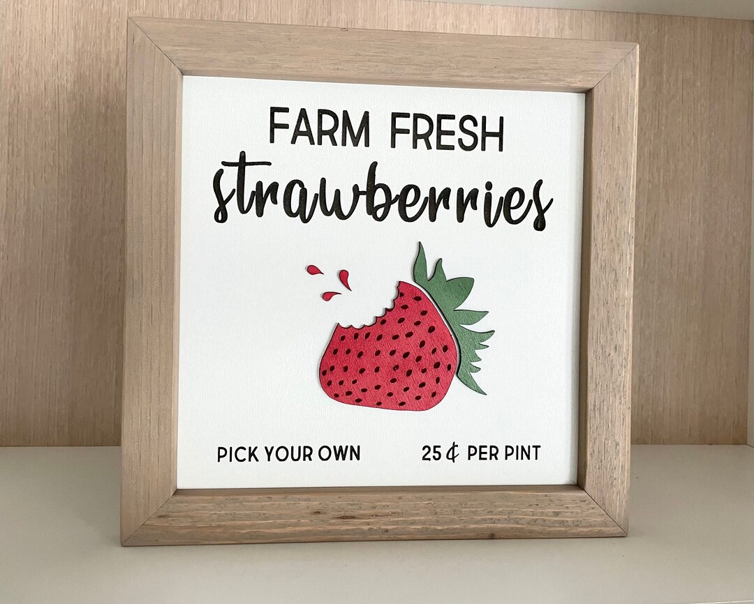 Rustic Farm Fresh Strawberry Sign - Etsy