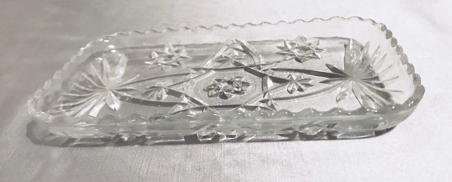 PRESCUT RECTANGULAR TRAY Star Pattern Glass Tray by Anchor | Etsy
