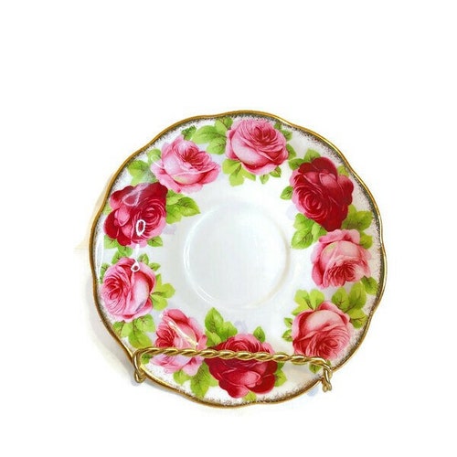 Antique Royal Albert Old English Rose Heavy Gold Crown China - Etsy