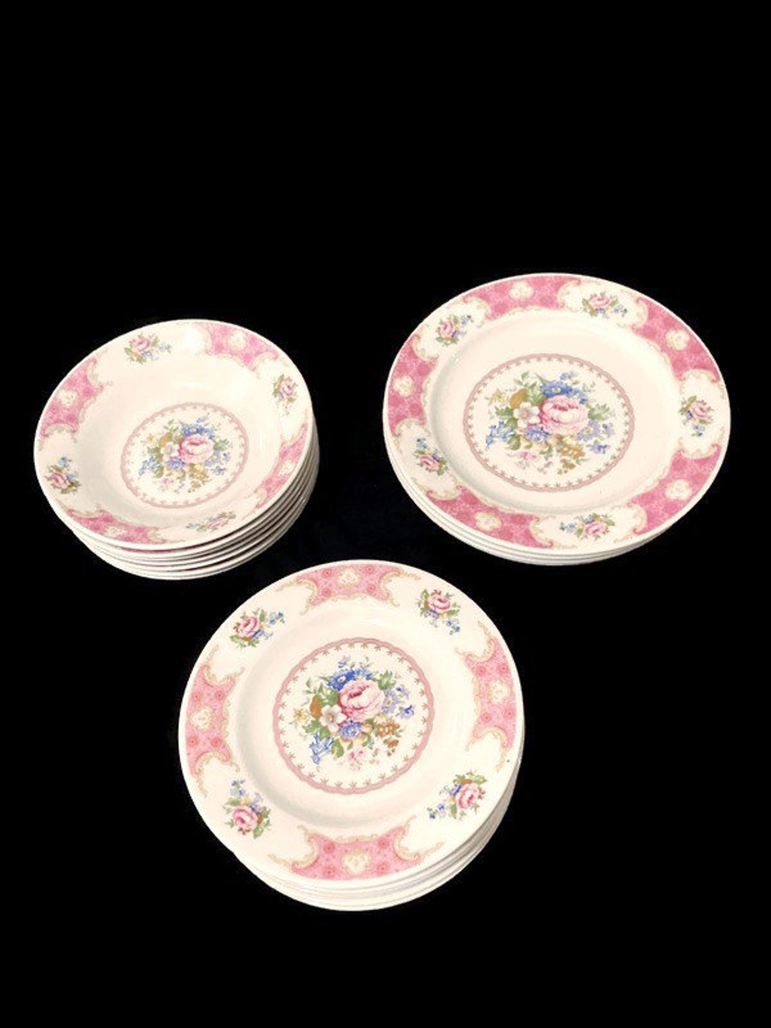 VINTAGE FLORAL CHINA-Pink & White Porcelain China Made in | Etsy