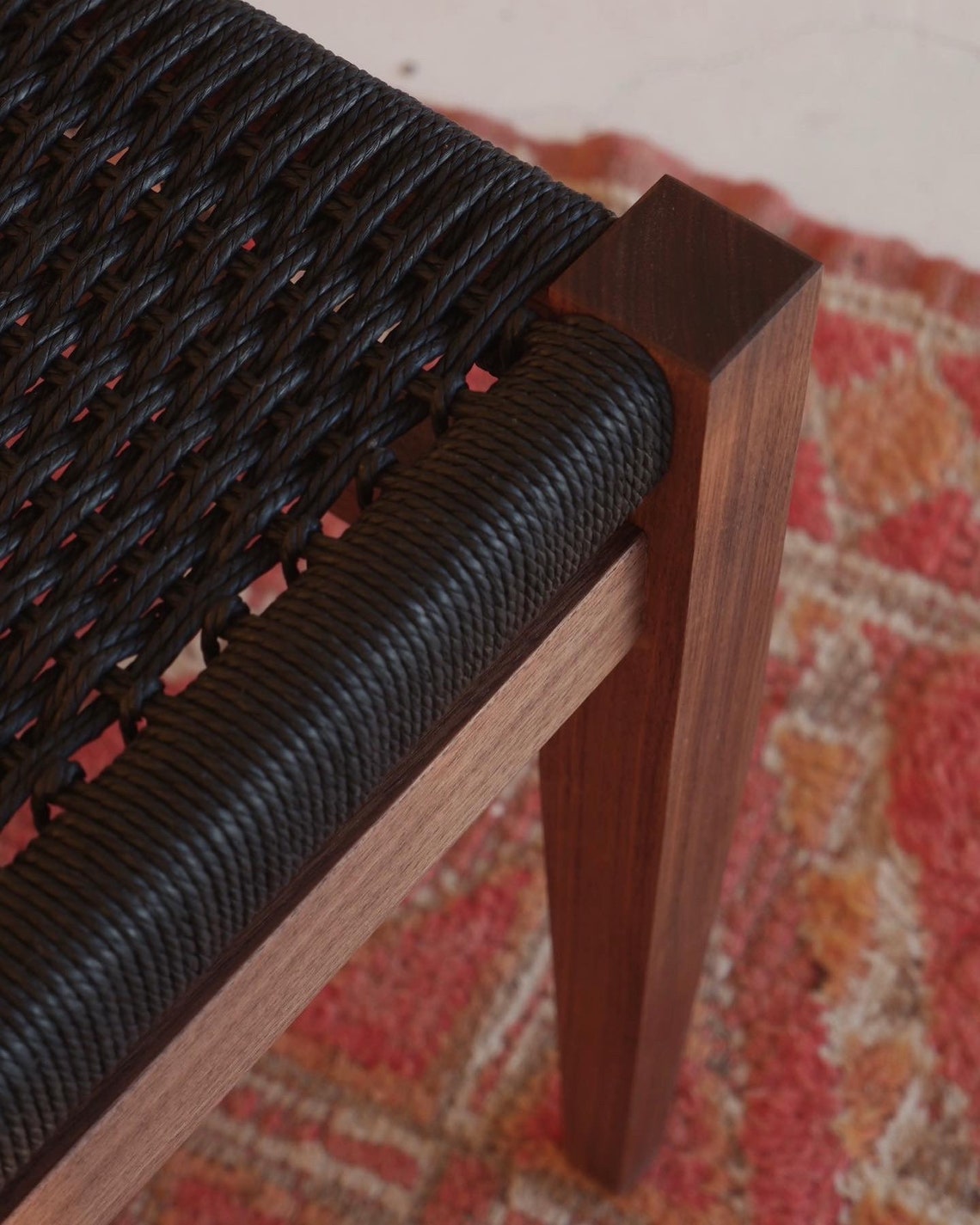 Handmade Walnut Danish Cord Bench - Etsy