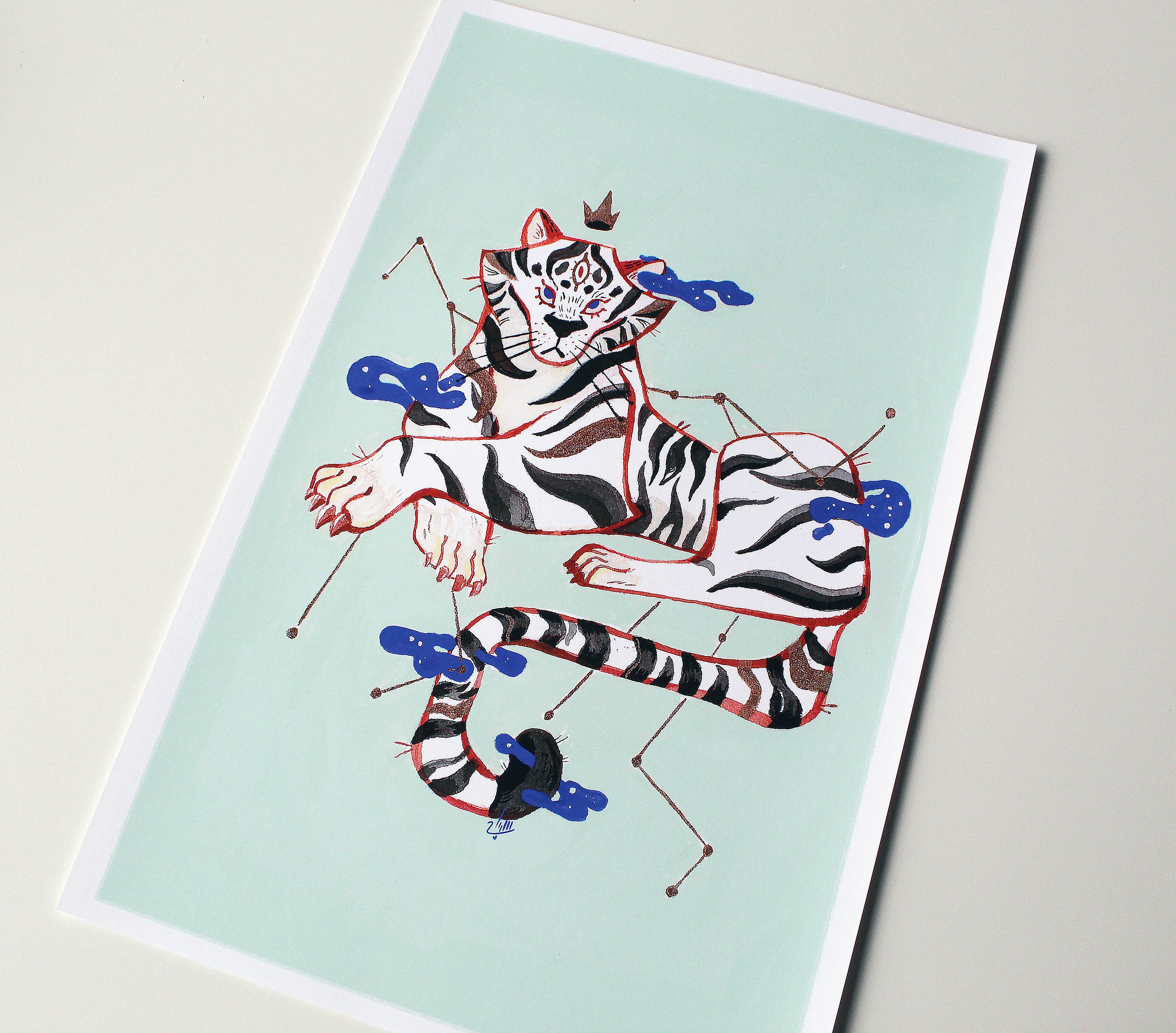 Ilustración artística de White Tiger Constellation impresión | Etsy