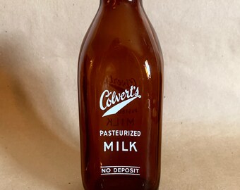 Amber Milk Bottle - Etsy