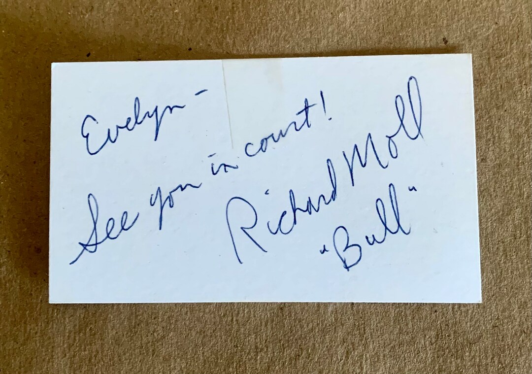 RICHARD MOLL "bull" Autograph Signed Business Card Little Red Hen ...