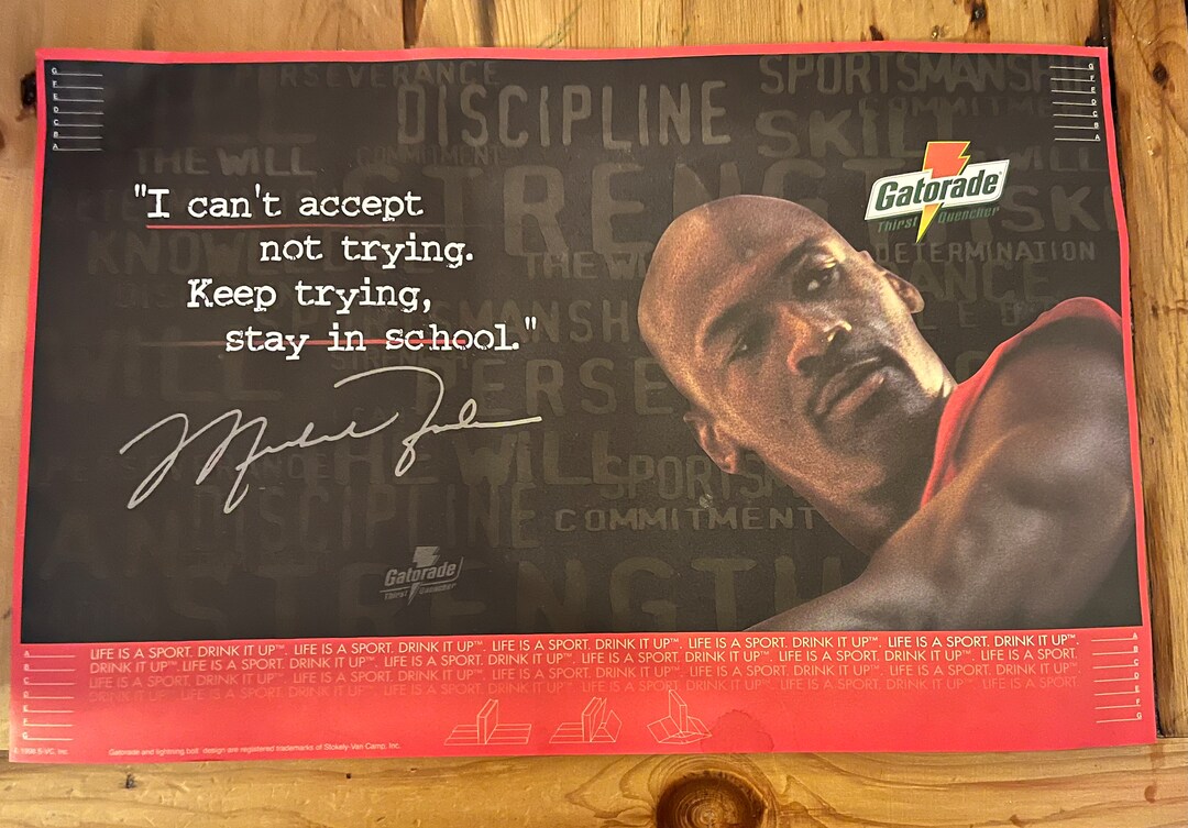 Vintage 1998 Michael Jordan Gatorade Walmart Poster Ad - Etsy