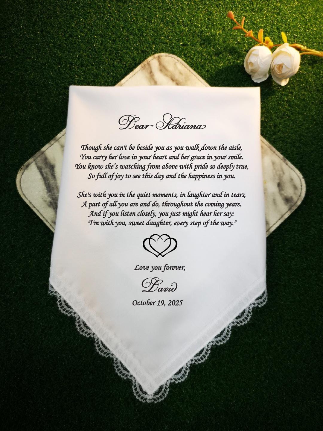 Mom Memorial Handkerchief for Bride From Groom, in Memory of Mother ...