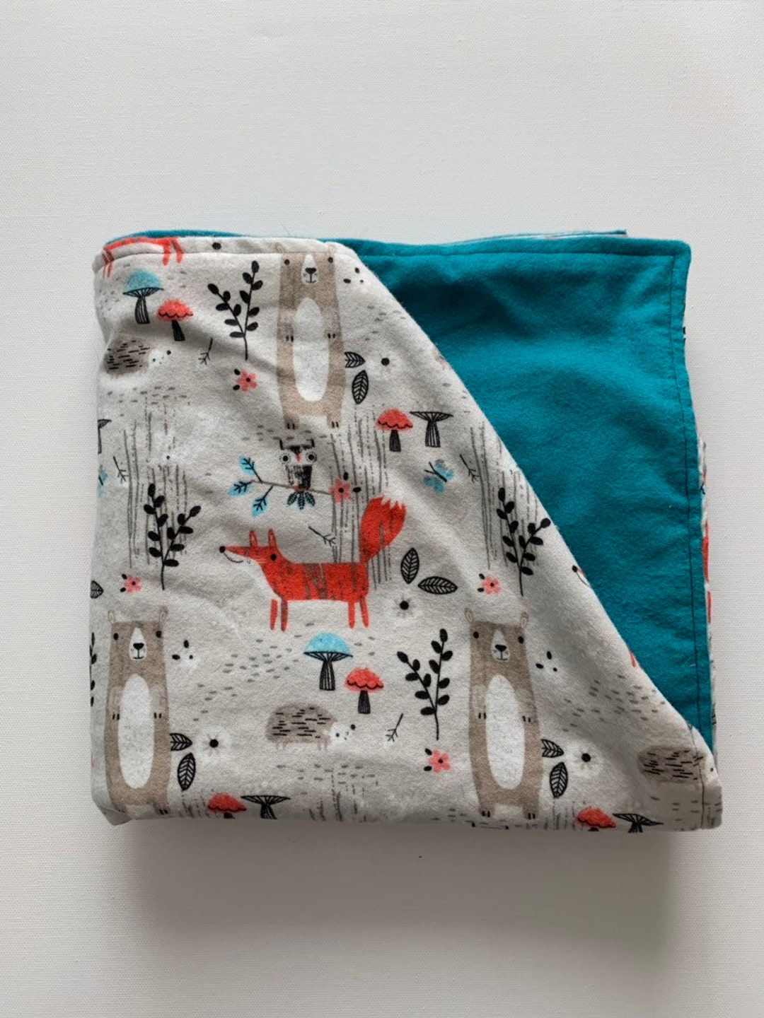 Animal Baby Blanket Woodland Animals Flannel Blanket Receiving Blanket ...