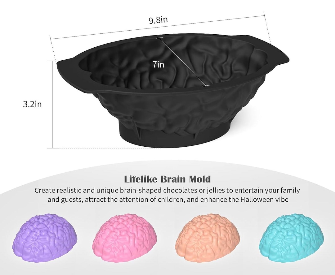 Brain Mold Silicone Mold Color Varies. Only Black Molds in Stock They ...