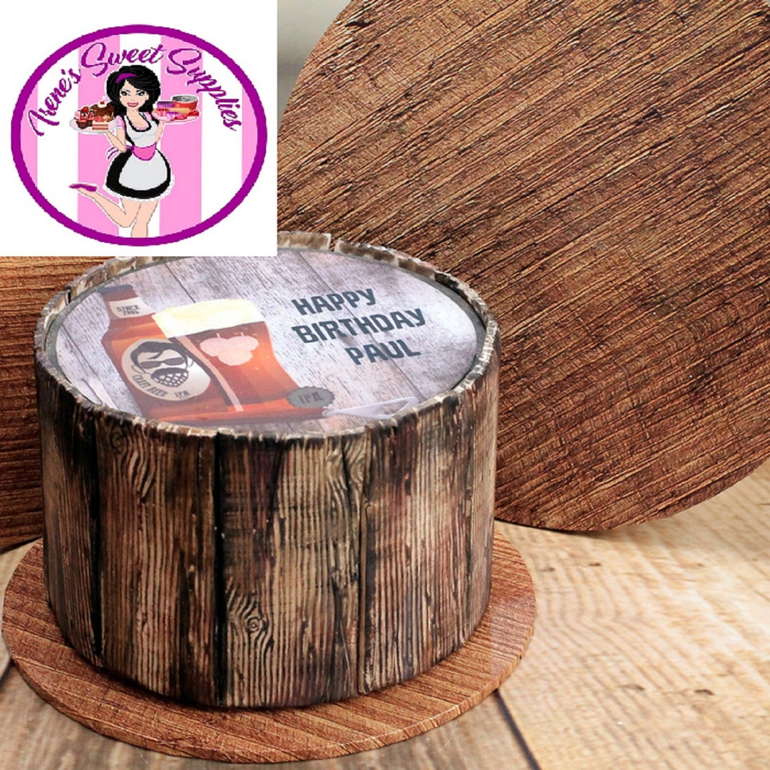 Wood Grain Cake Board Looks Like Wood Round Wood Effect Masonite Cake ...