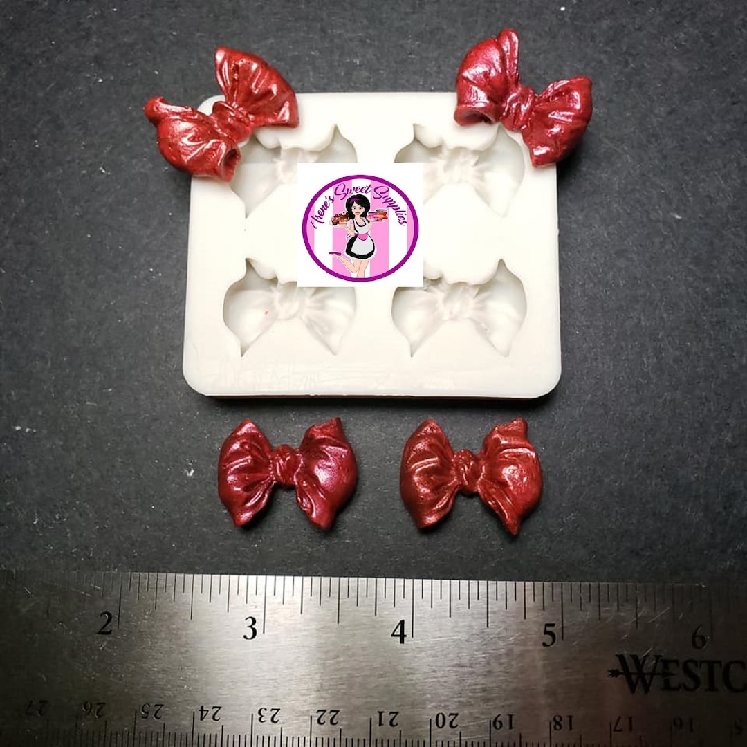 Silicone Bow Molds - 4 Cavity Bow Mold Medium Bow and Large Bow 3 ...