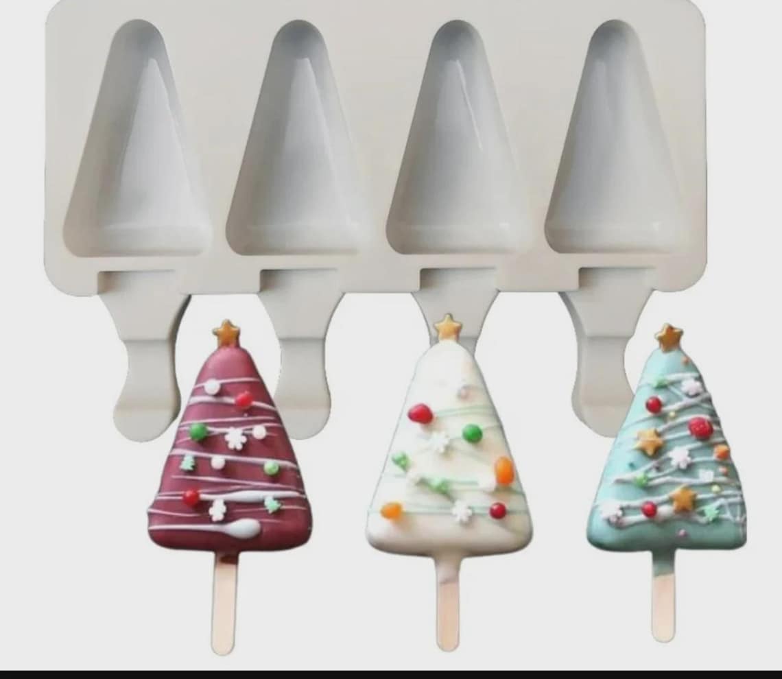 Triangle Cake Pop Popsicle Triangle Shape Christmas Tree Mold 3 Count ...