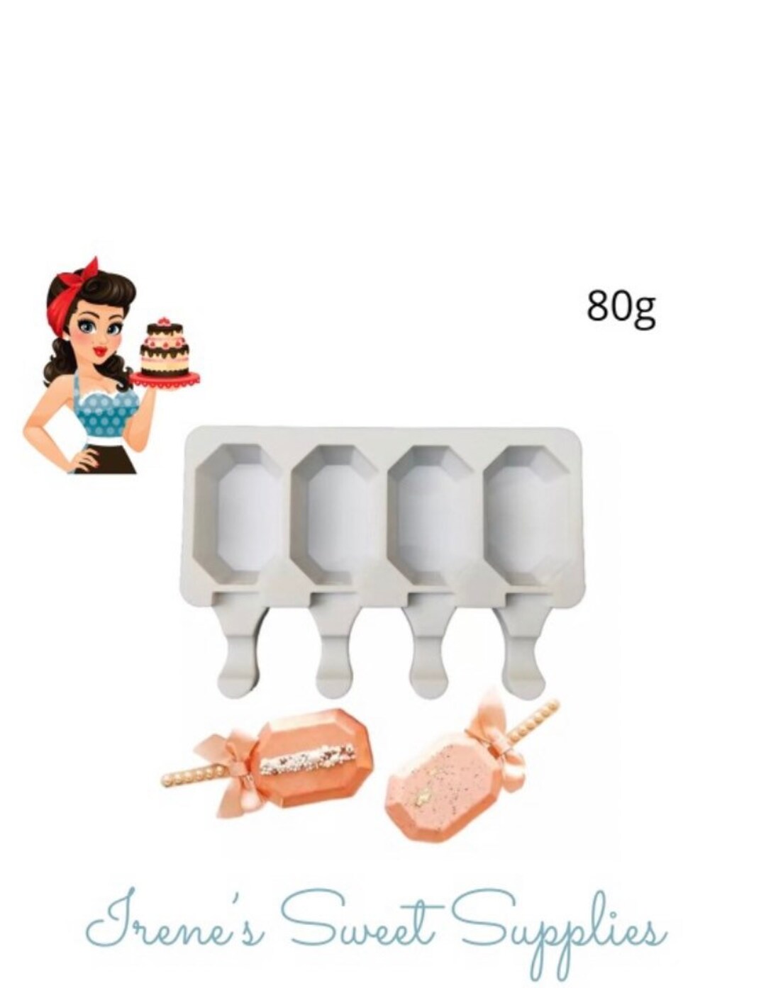 Gem Shape Cakesicle Flat Top and Pointed Top Two and Three-quarter ...