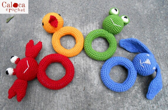 Pattern 4 Baby Animal Rings Amigurumi Toy. by Caloca Crochet. - Etsy