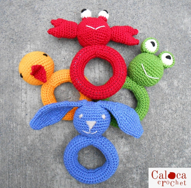 Pattern 4 Baby Animal Rings Amigurumi Toy. by Caloca Crochet. - Etsy