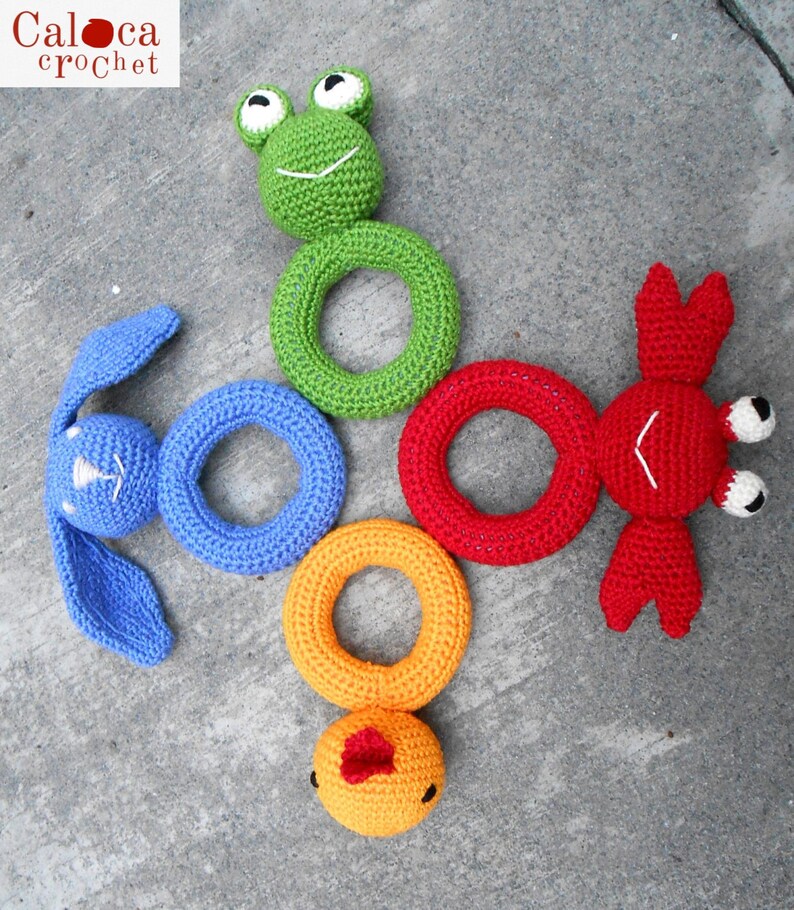 Pattern 4 Baby Animal Rings Amigurumi Toy. by Caloca Crochet. - Etsy