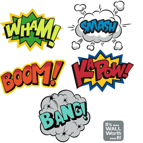 Superhero Wall Decal Superhero Sounds Comic Book Vinyl - Etsy