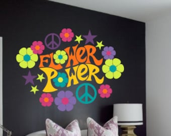 Flower Power Wall Decal | Etsy