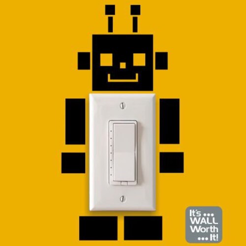 Robot Light Switch Decal Robot Sticker Lightswitch Cover - Etsy