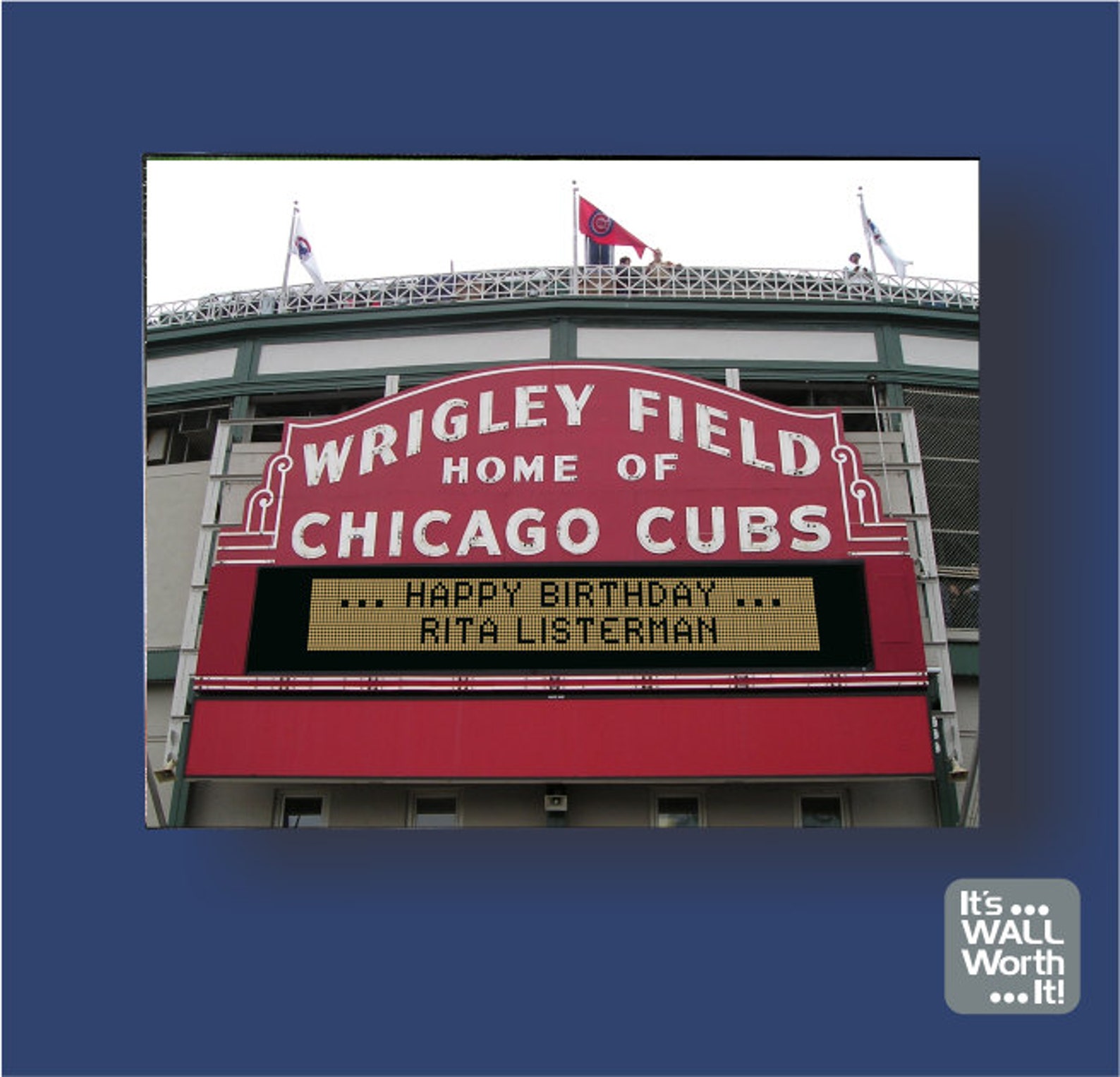 Personalized Wrigley Field Sign Canvas 8x10 | Etsy