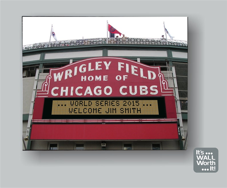 Personalized Wrigley Field Sign Canvas 8x10 | Etsy