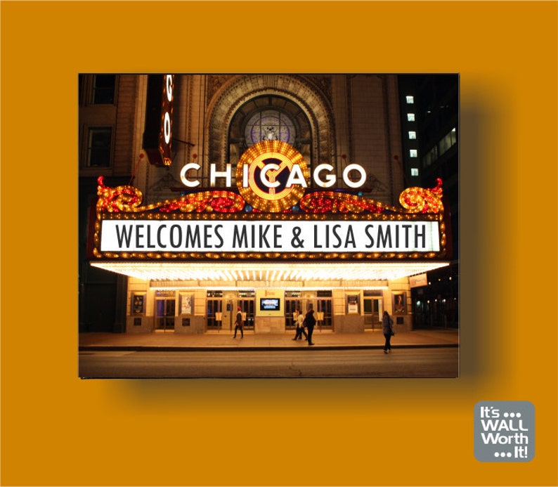 Personalized Chicago Theatre Marquee Sign on Canvas - Etsy