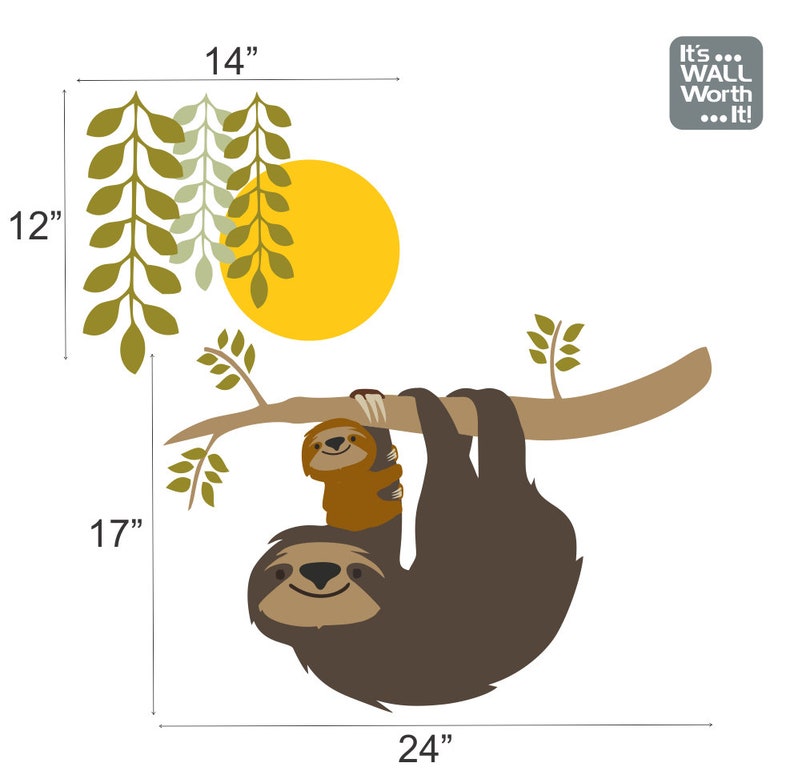 Sloth In Tree Vinyl Wall Decal Wall Sticker Etsy