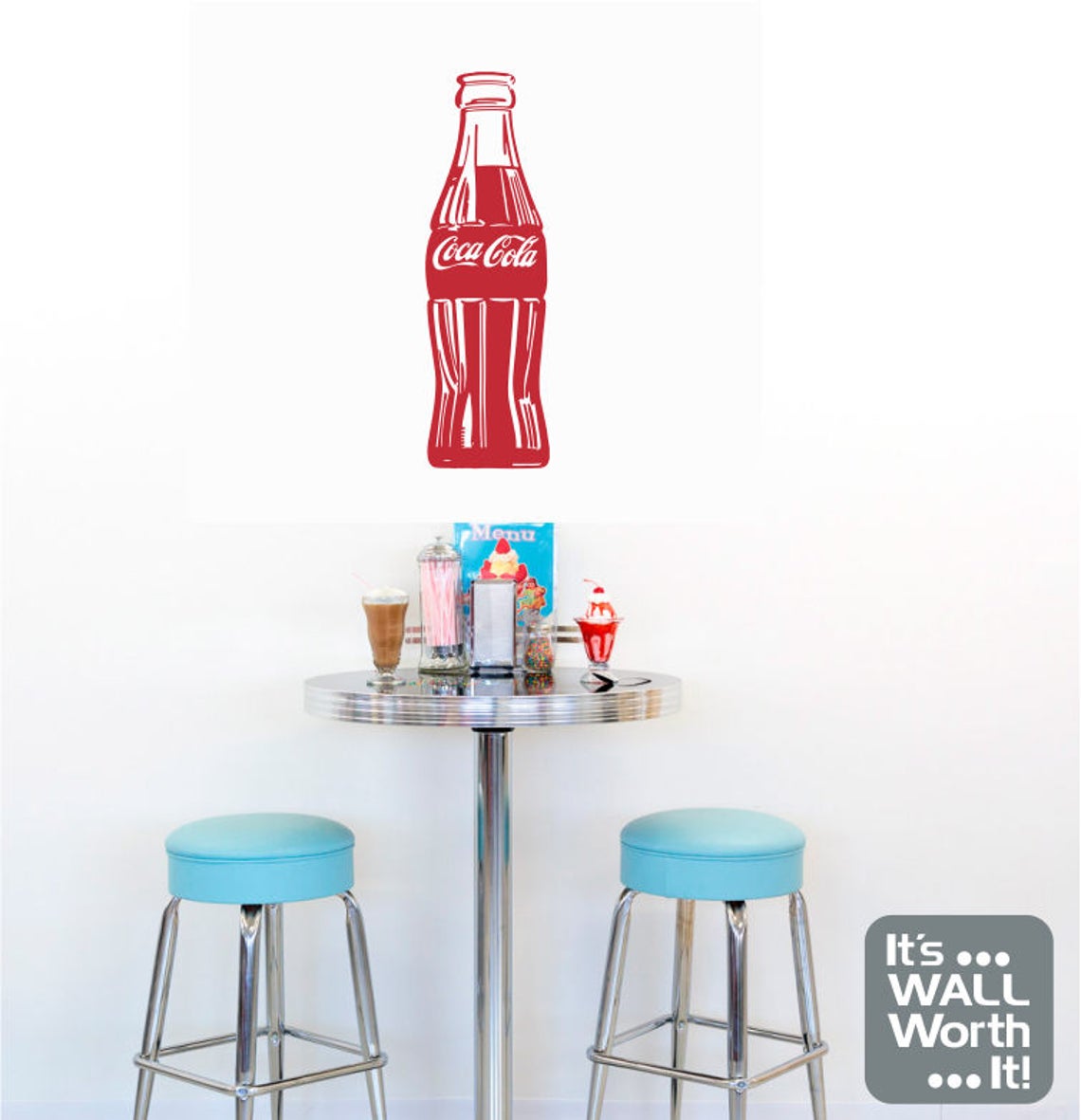 Retro Coke Bottle Vinyl Wall Decal Bar Gameroom Kitchen | Etsy