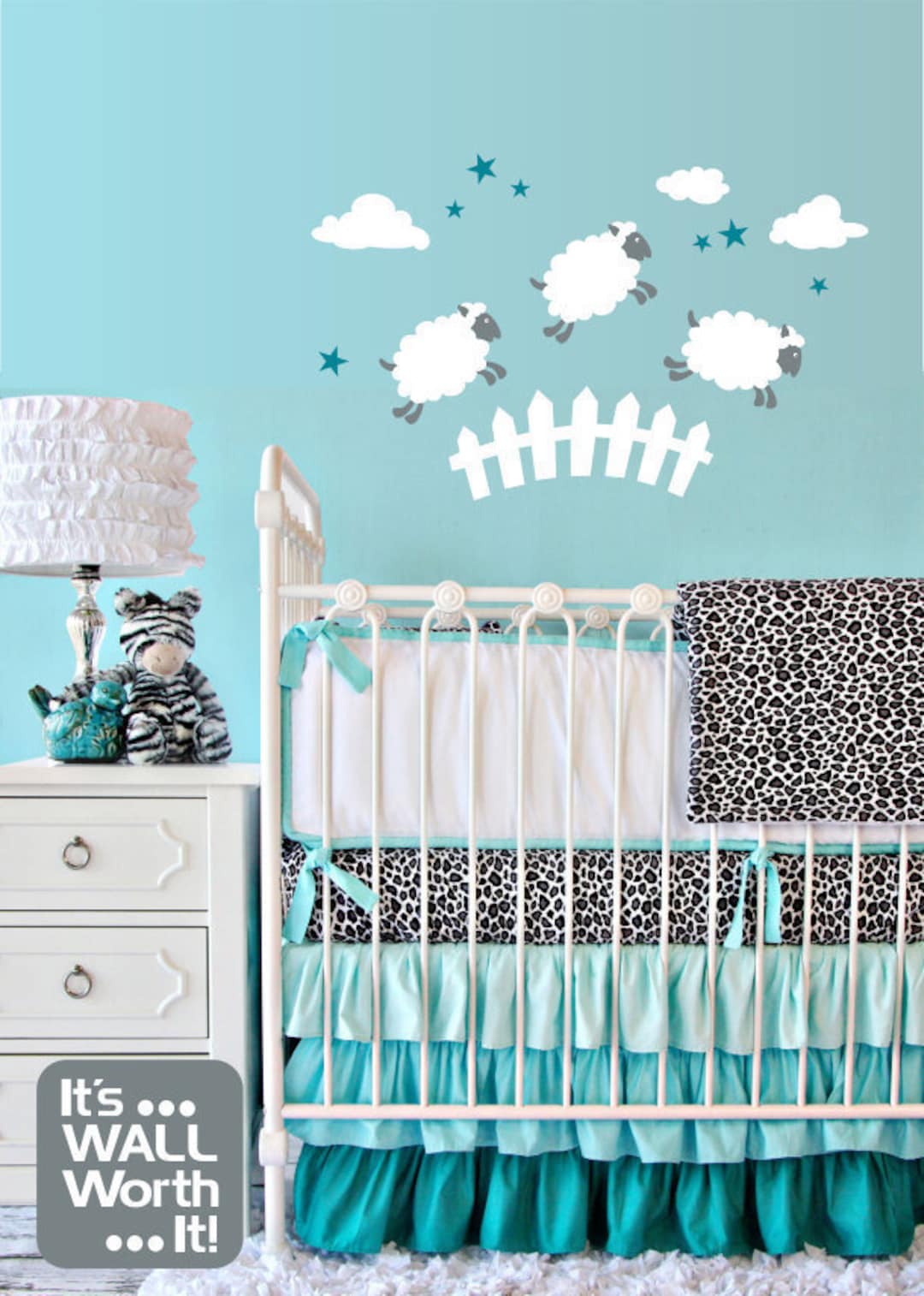 Counting Sheep Vinyl Wall Decal Nursery or Children's - Etsy