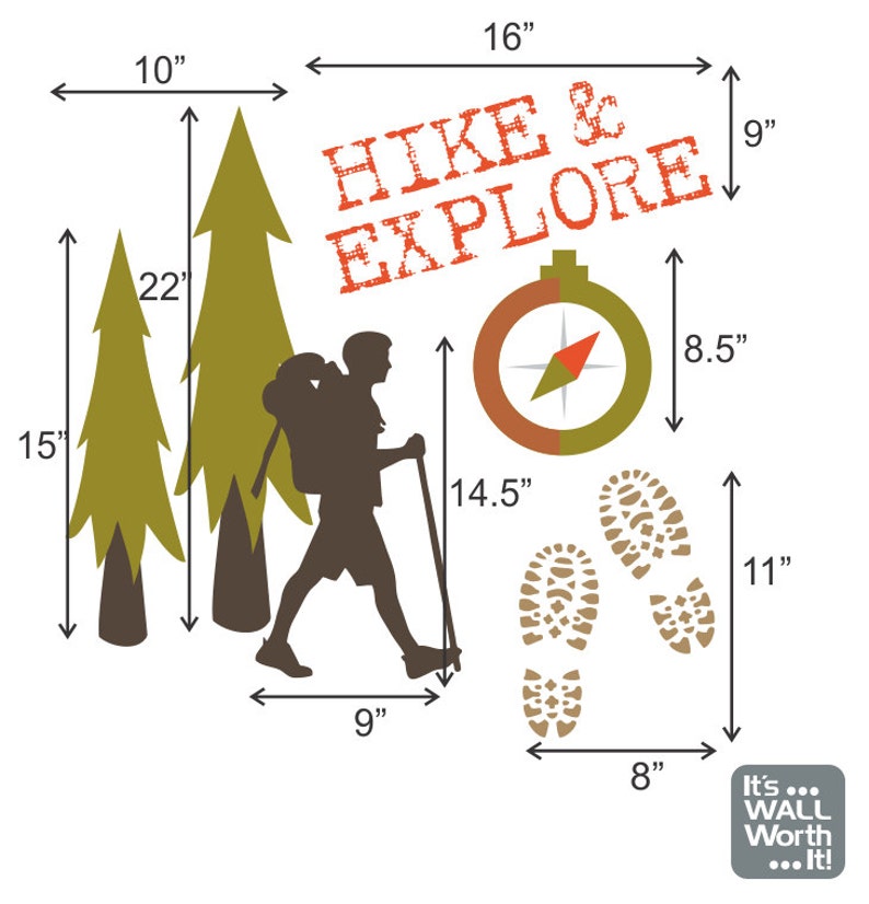 Hike & Explore Camping Vinyl Wall Decal Children's Room | Etsy