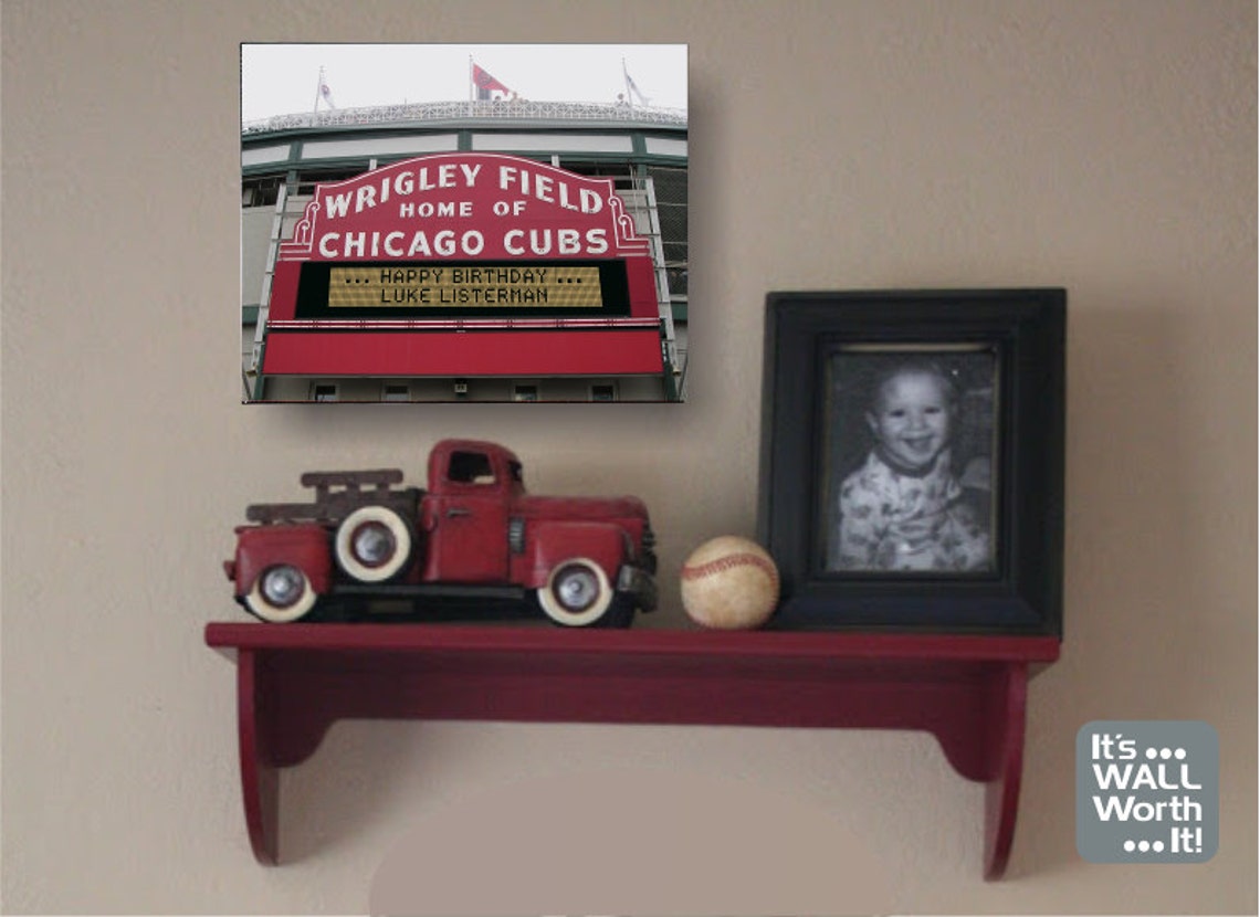 Personalized Wrigley Field Sign Canvas 8x10 | Etsy