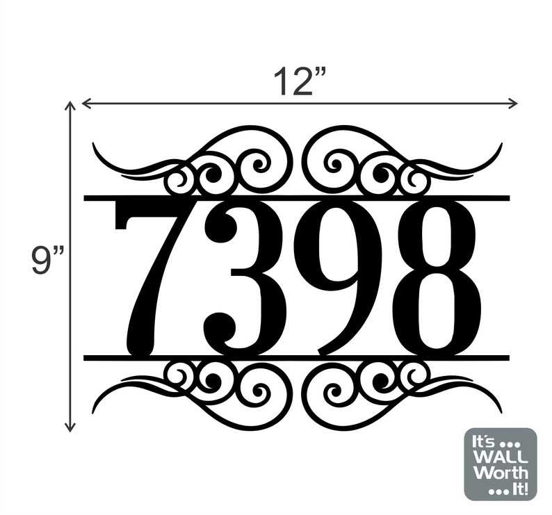 Address Swirl Vinyl Door Decal Door Address Decal - Etsy