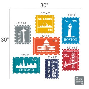 Travel Postage Stamp Vinyl Wall Decals stamp Decals - Etsy