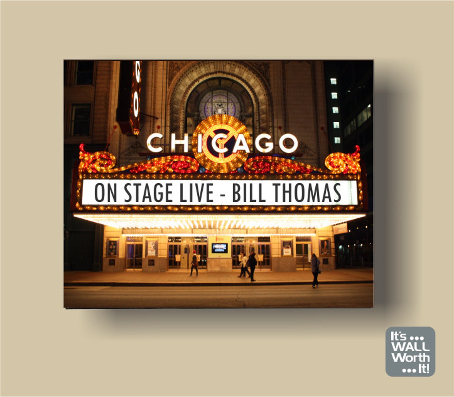 Personalized Chicago Theatre Marquee Sign on Canvas | Etsy