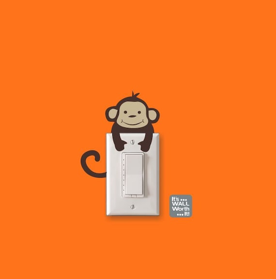 Monkey Light Switch Vinyl Decal | Etsy