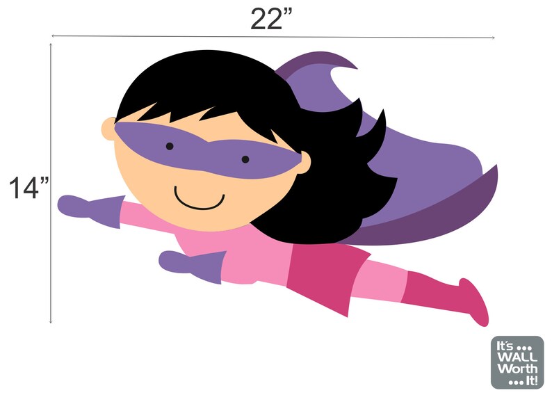 Flying Girl Superhero Vinyl Wall Decal Girl's Bedroom - Etsy
