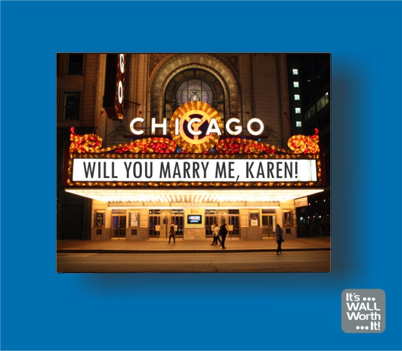 Personalized Chicago Theatre Marquee Sign on Canvas - Etsy