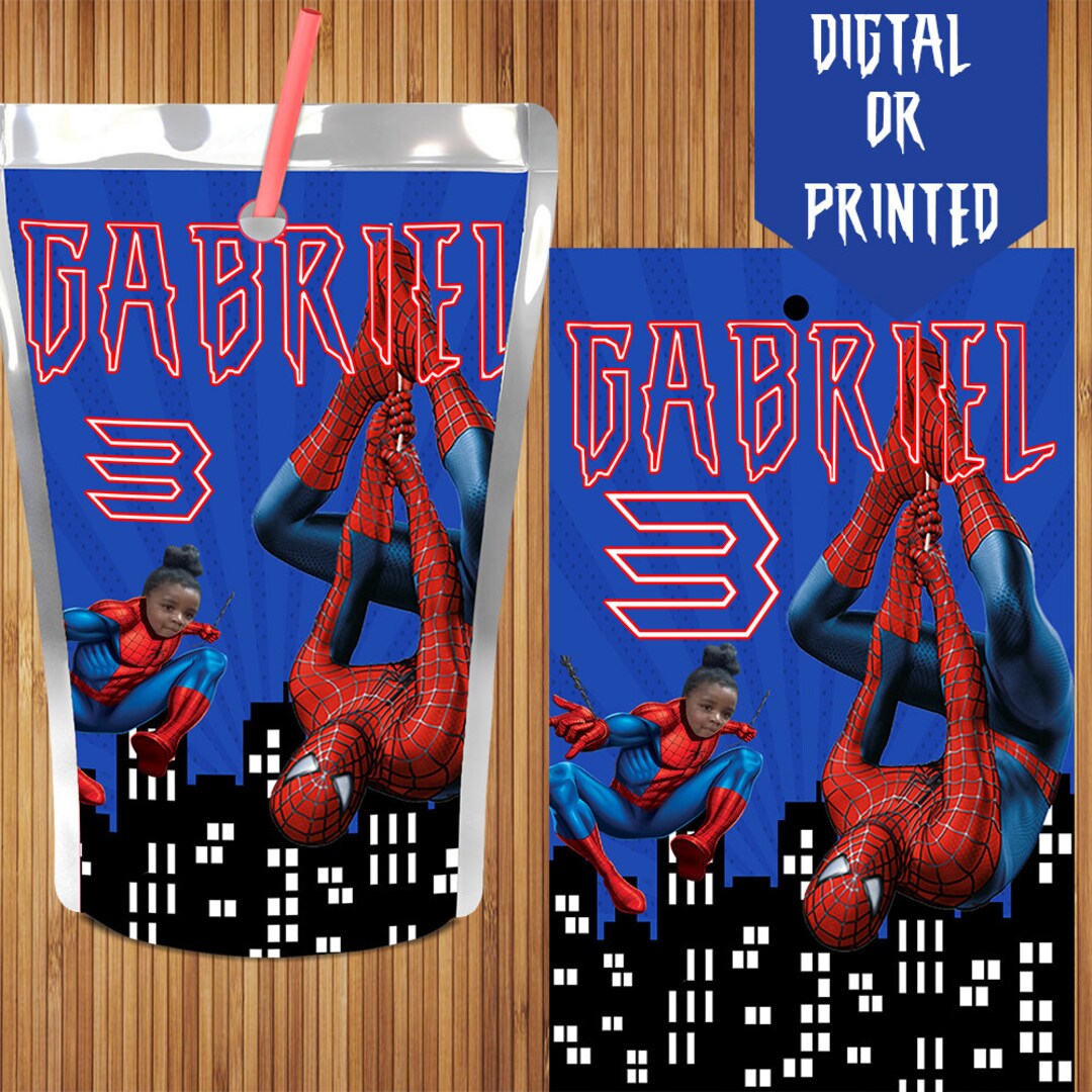 Spider Man Juice Pouch Labels - Capri Sun Labels -spider Man Birthday ...