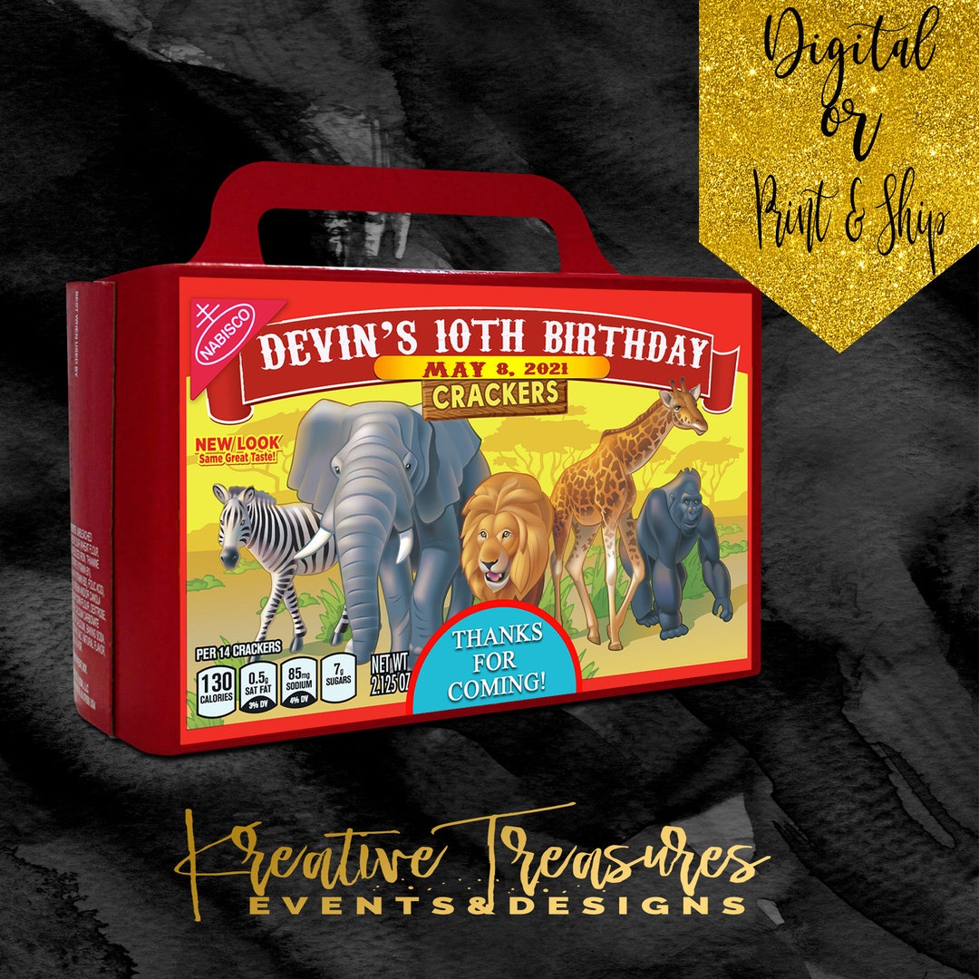 Animal Cracker Box Labels - Animal Cookies - Birthday Favors ...