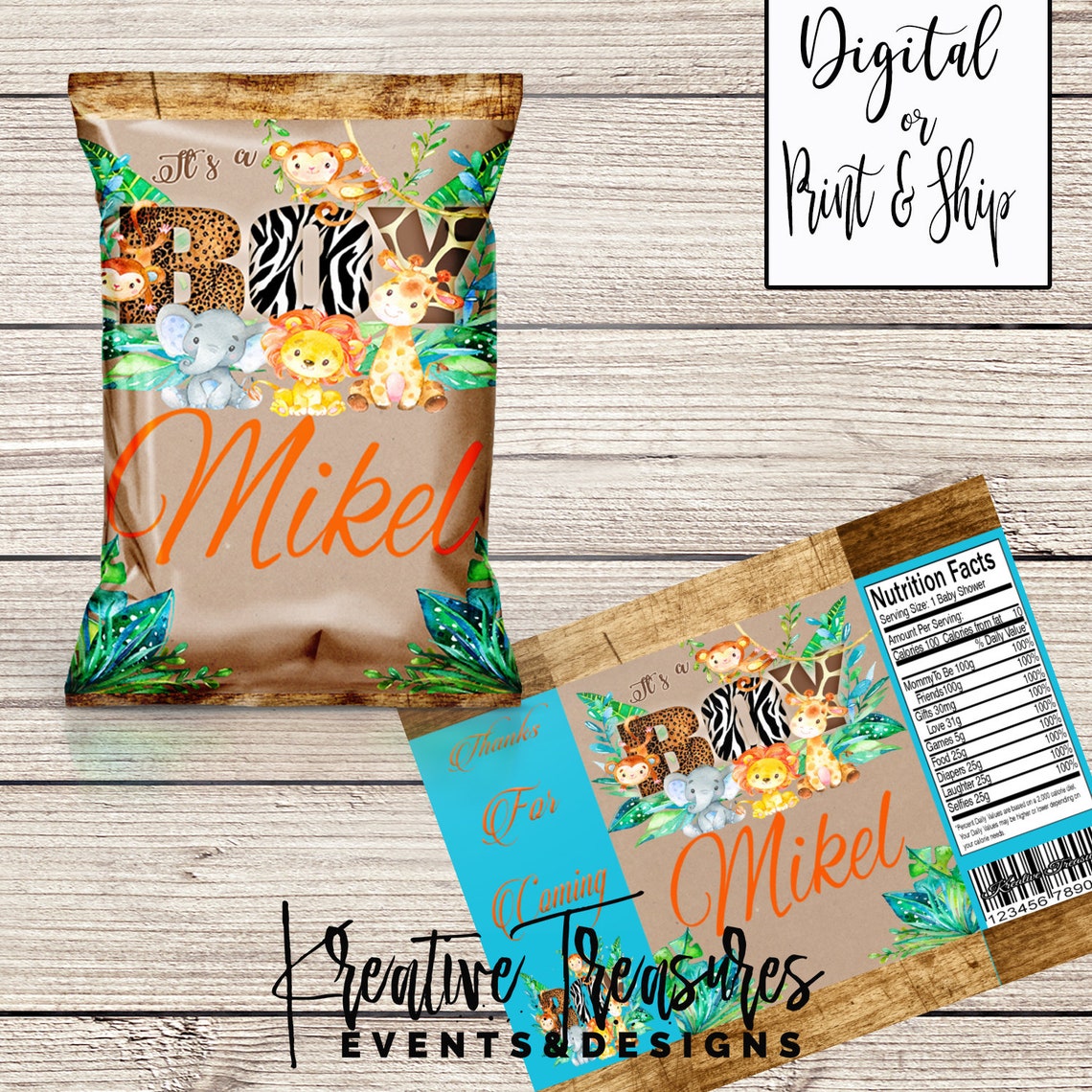 Custom Chip Bags-digital Printable Printed Chip Bags-any | Etsy