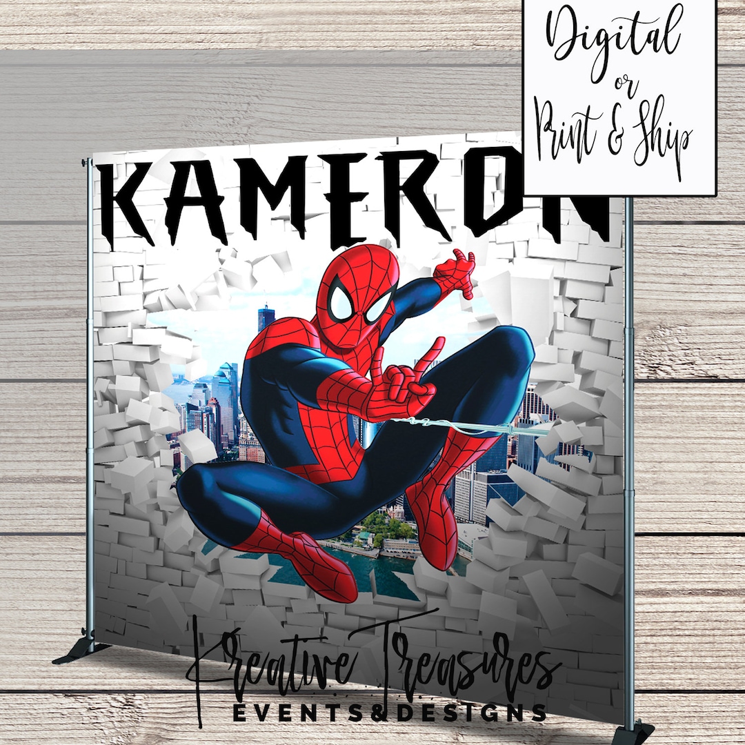 Spiderman Theme Backdrop-spider Superhero Digital Background City ...