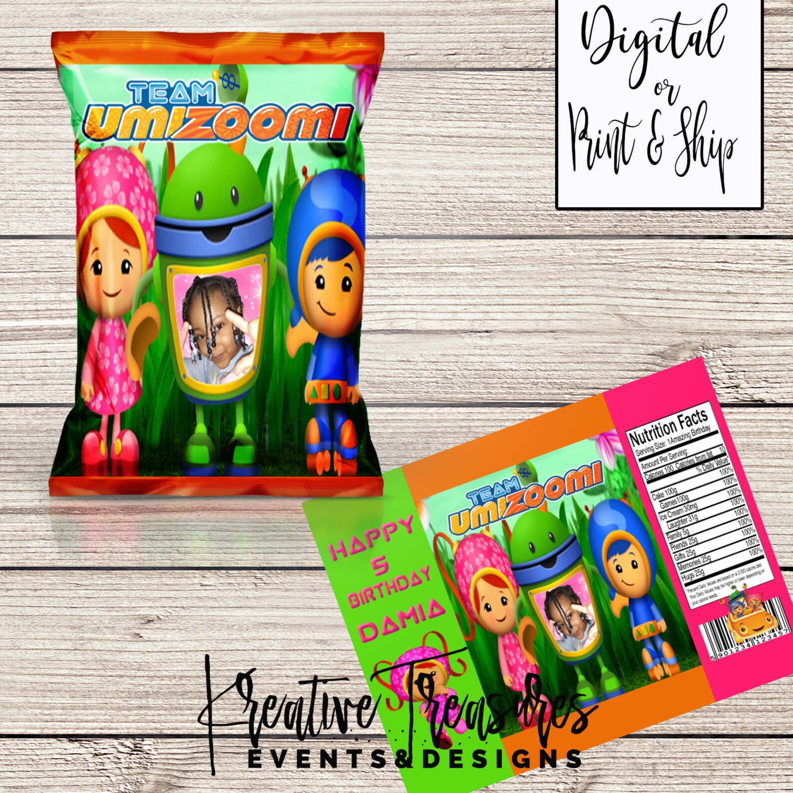 Custom Chip Bags-digital - Printable - Printed - Chip Bags-any Theme ...