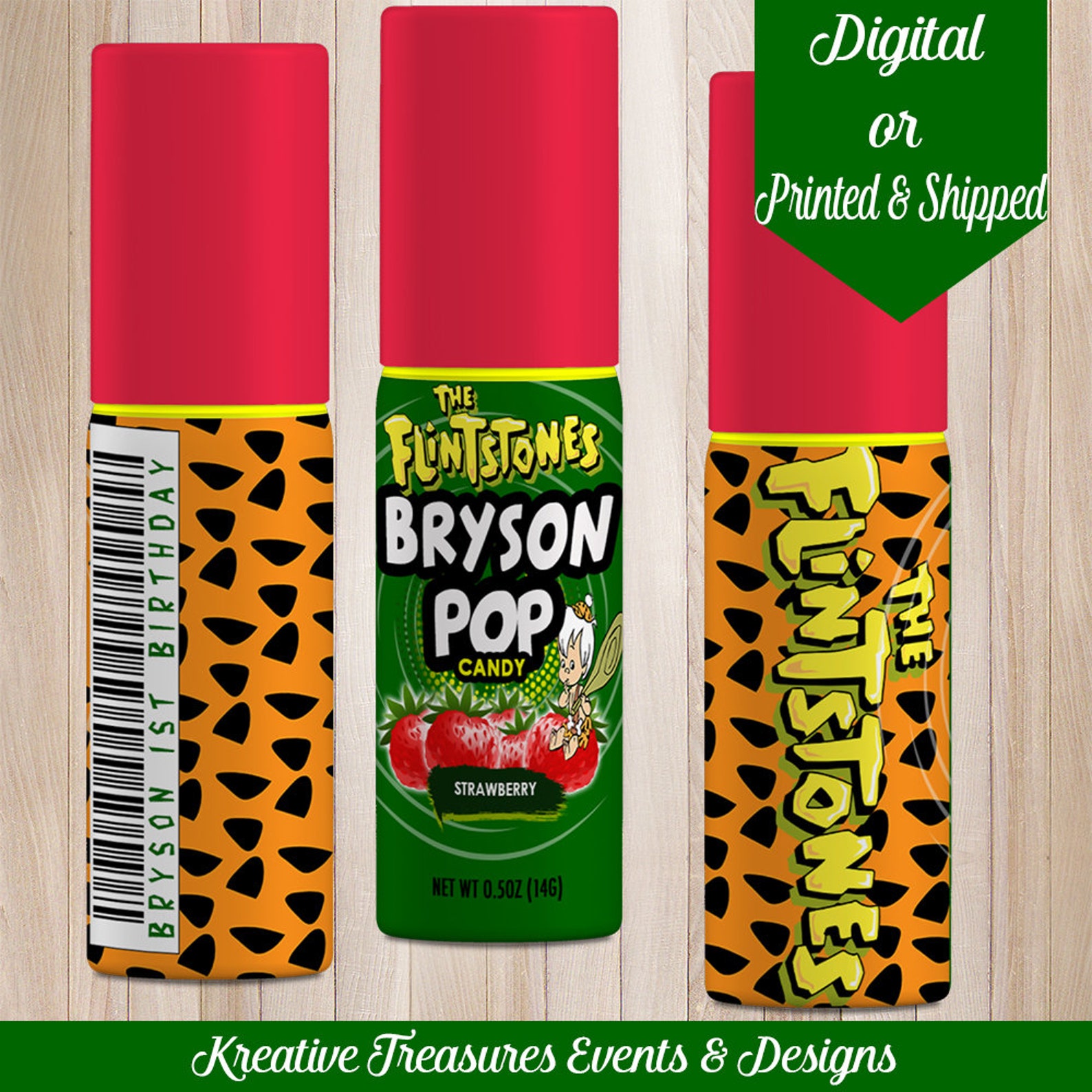 Flintstones Push Pops, Flintstones Party Favor, Flintstones Baby Shower ...