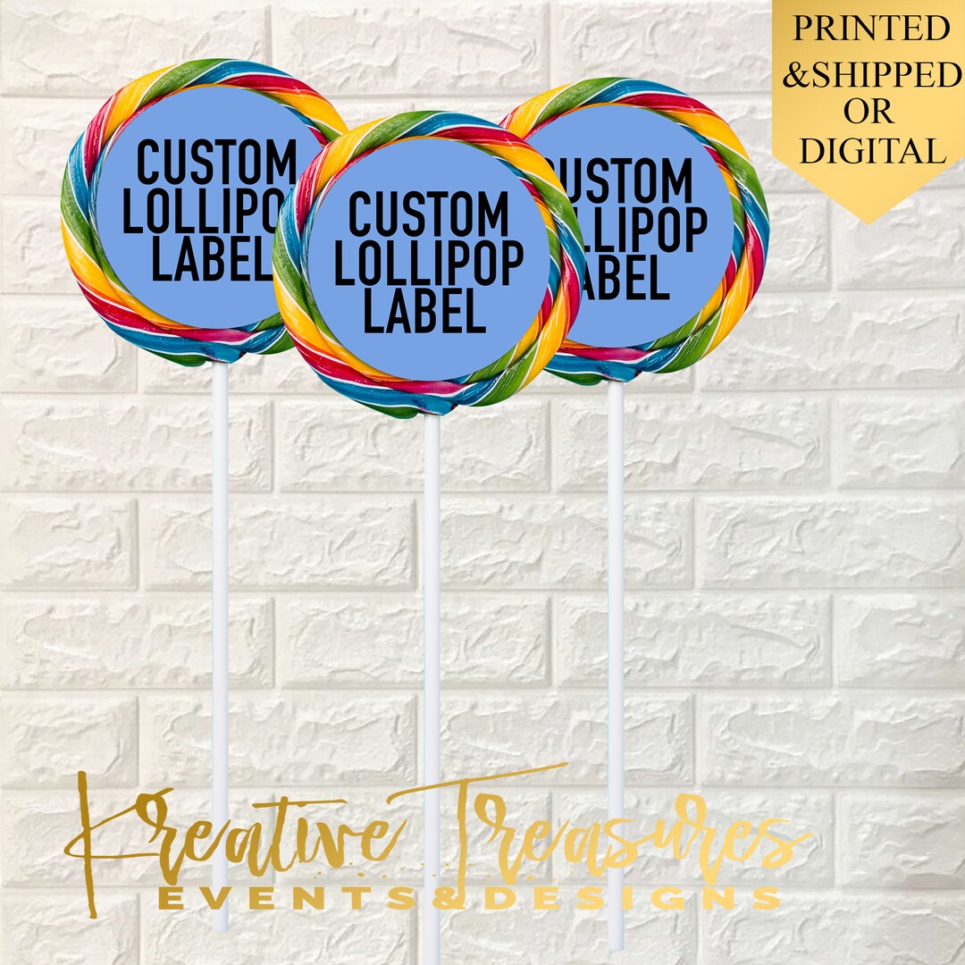 Custom Lollipop Labels -custom Swirl Pops-custom Birthday-party Favors ...