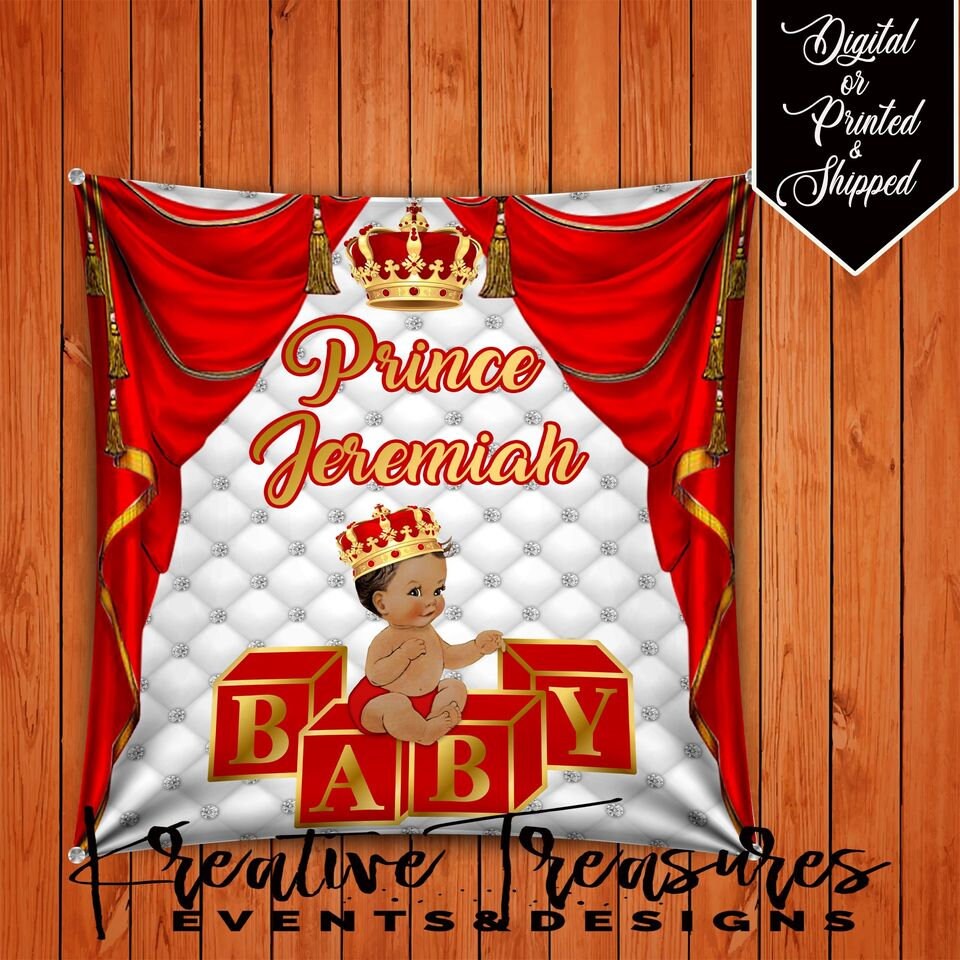 Prince Theme Backdrop Red Crown Prince Backdrop Royal Prince | Etsy