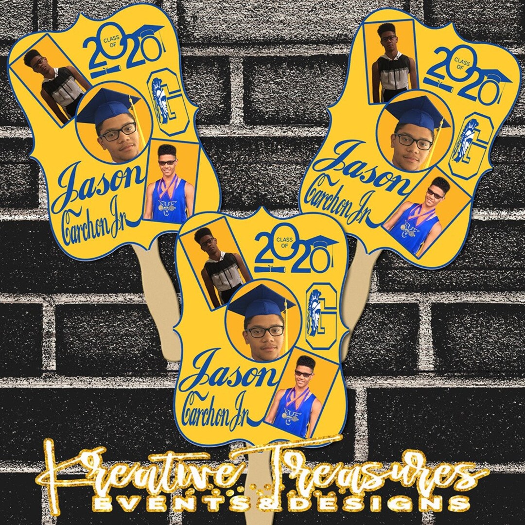Graduation Fans Custom Graduation Photo Fans Face Fans - Etsy