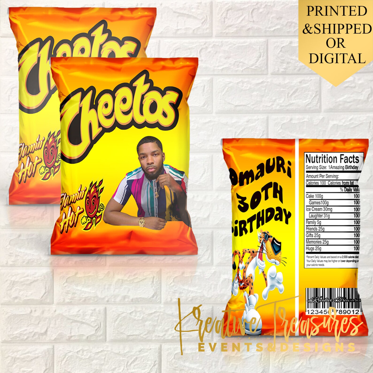 Custom Chip Bags-digital Printable Printed Chip Bags-any | Etsy