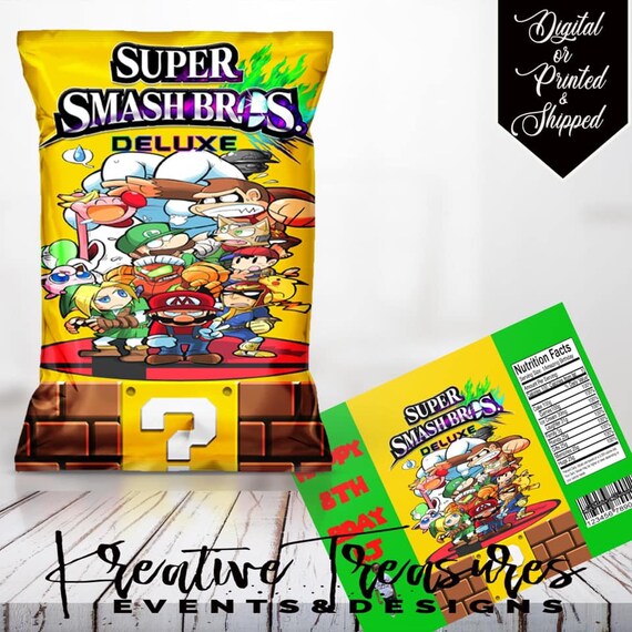 Super Mario Bros Chip Bag Super Mario Favor Bags Custom Chip | Etsy