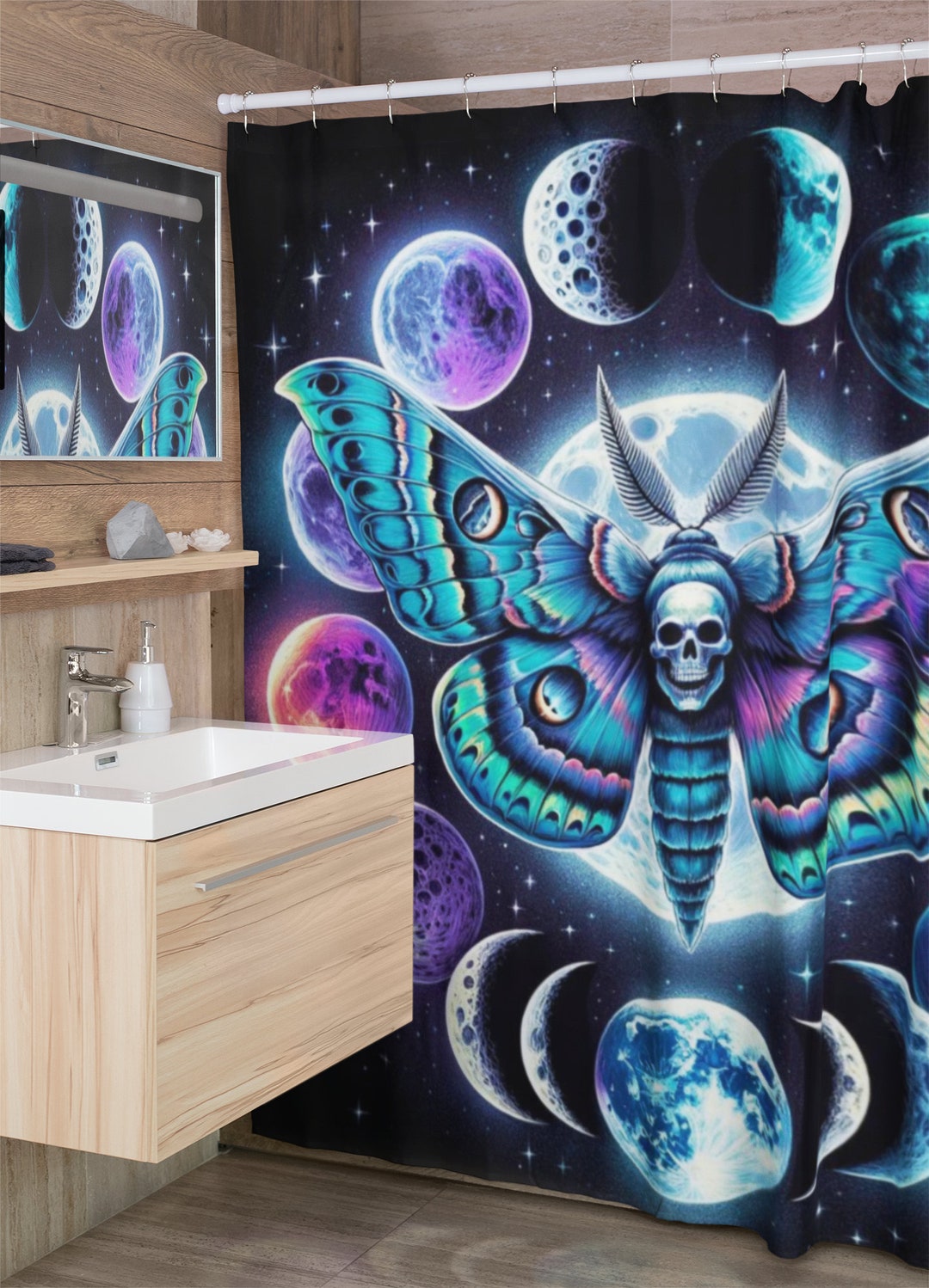 Goth Shower Deathhead Moth Dark Academia Witchy Academia Macabre Moon ...