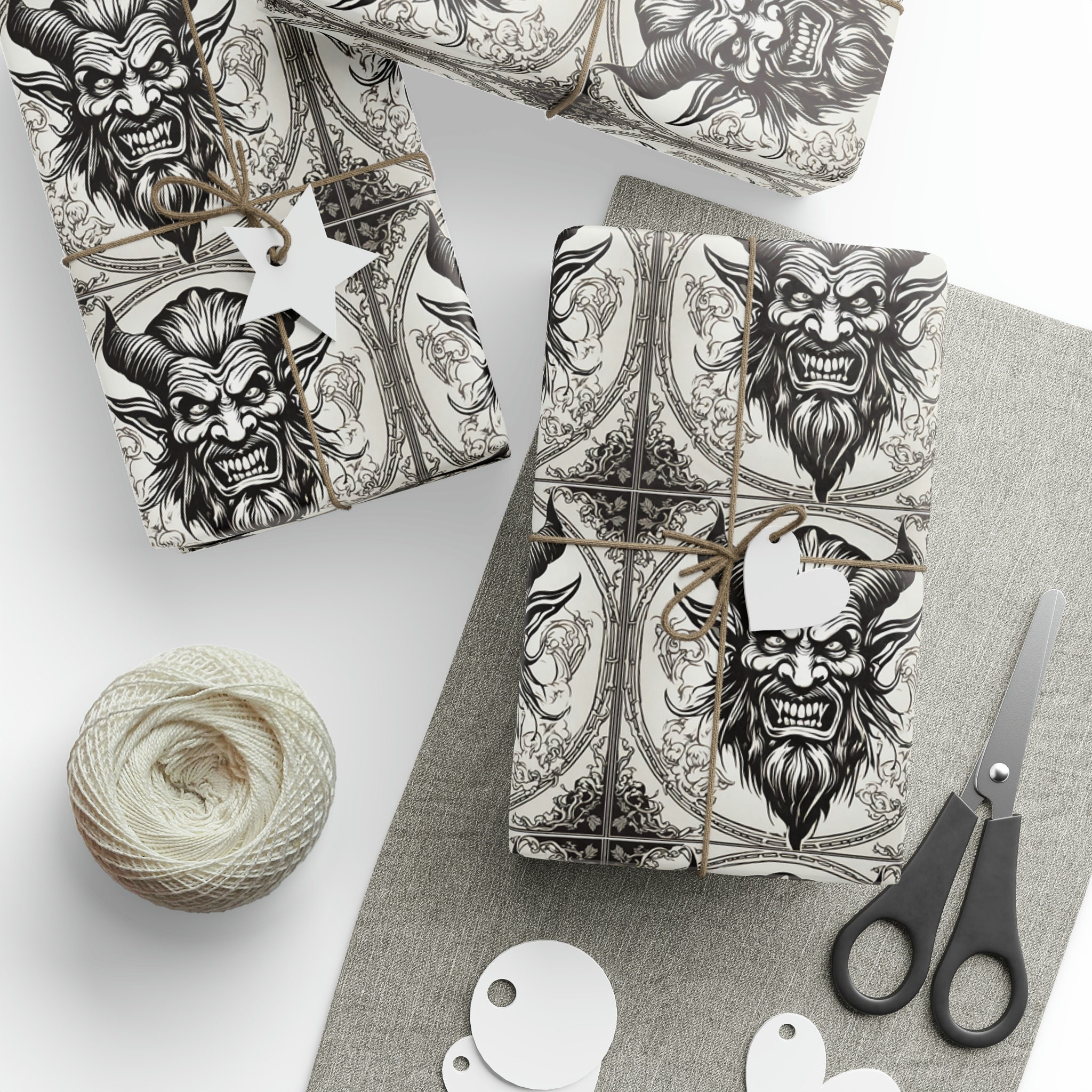 Krampus Traditional Wrapping Paper Unique Christmas Gift Wrap Creepmas ...